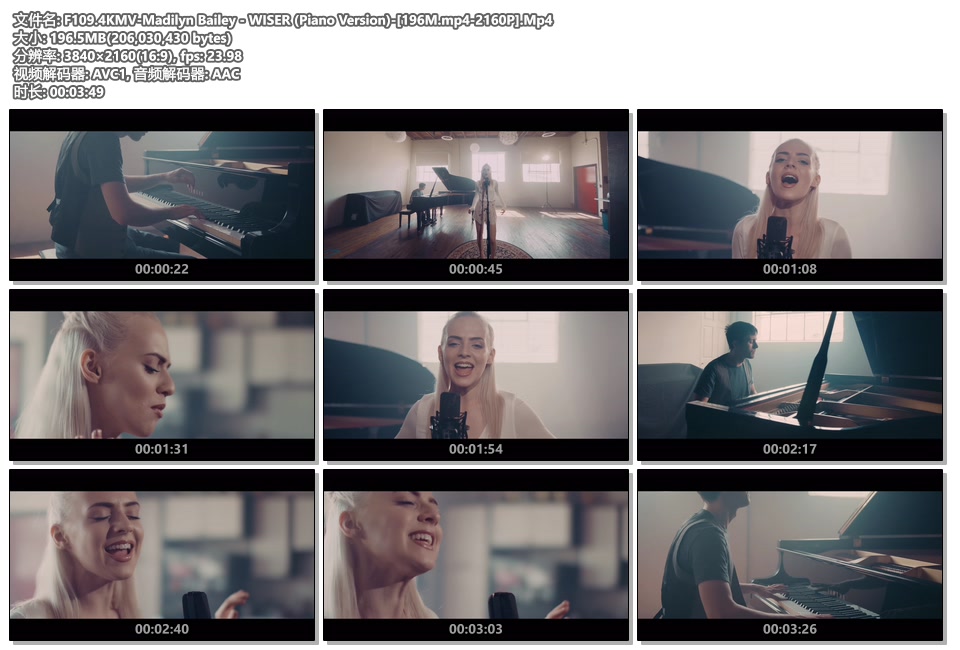 4KMV-Madilyn Bailey - WISER (Piano Version)-[196M.mp4-2160P] - 无损音乐美声网