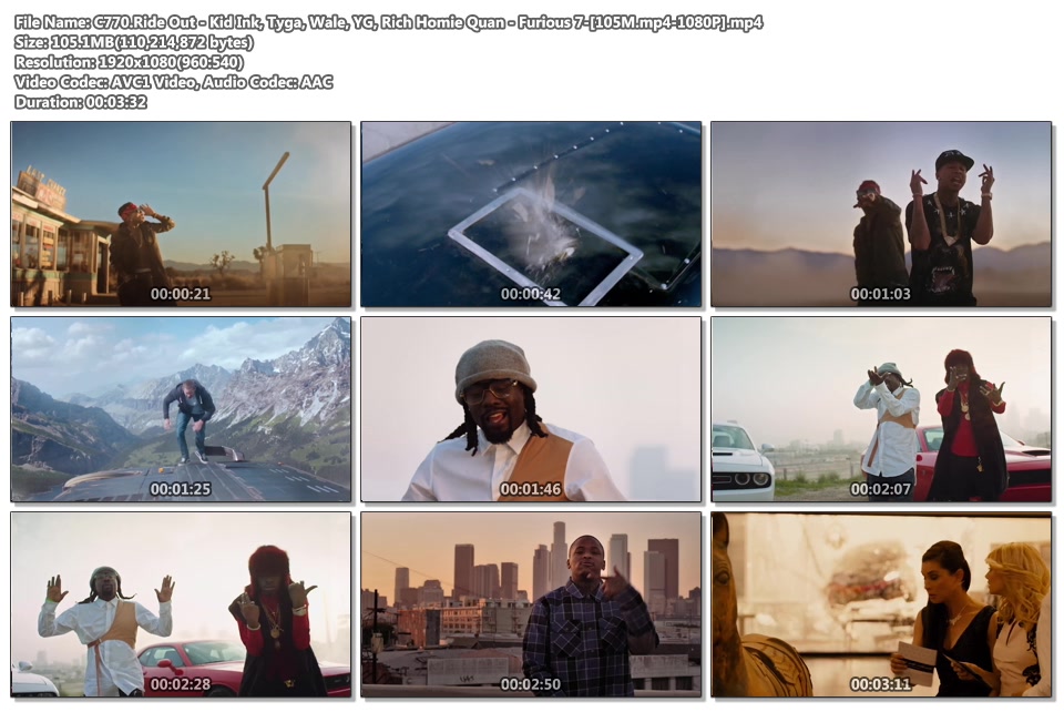Ride Out - Kid Ink, Tyga, Wale, YG, Rich Homie Quan - Furious 7-[105M ...