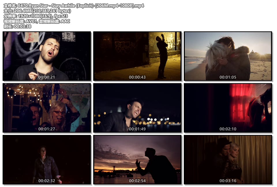 Ryan Star - Stay Awhile (Explicit)-[206M.mp4-1080P] - 无损音乐美声网