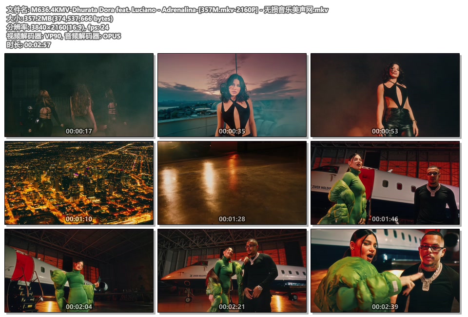4KMV-Dhurata Dora feat. Luciano - Adrenalina-[357M.mkv-2160P] - 无损音乐_5. ...
