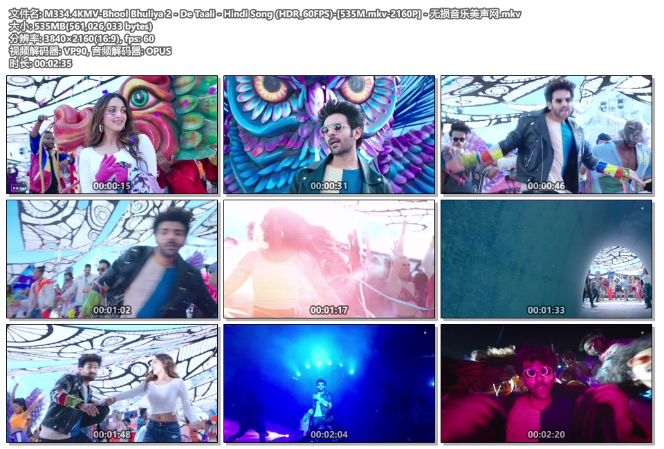4KMV-Bhool Bhuliya 2 - De Taali - Hindi Song (HDR_60FPS)-[535M.mkv ...